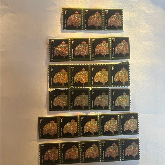 Design | 25 Vintage Black And Gold Stamps Tiffany Lamp 1 Cent | Poshmark